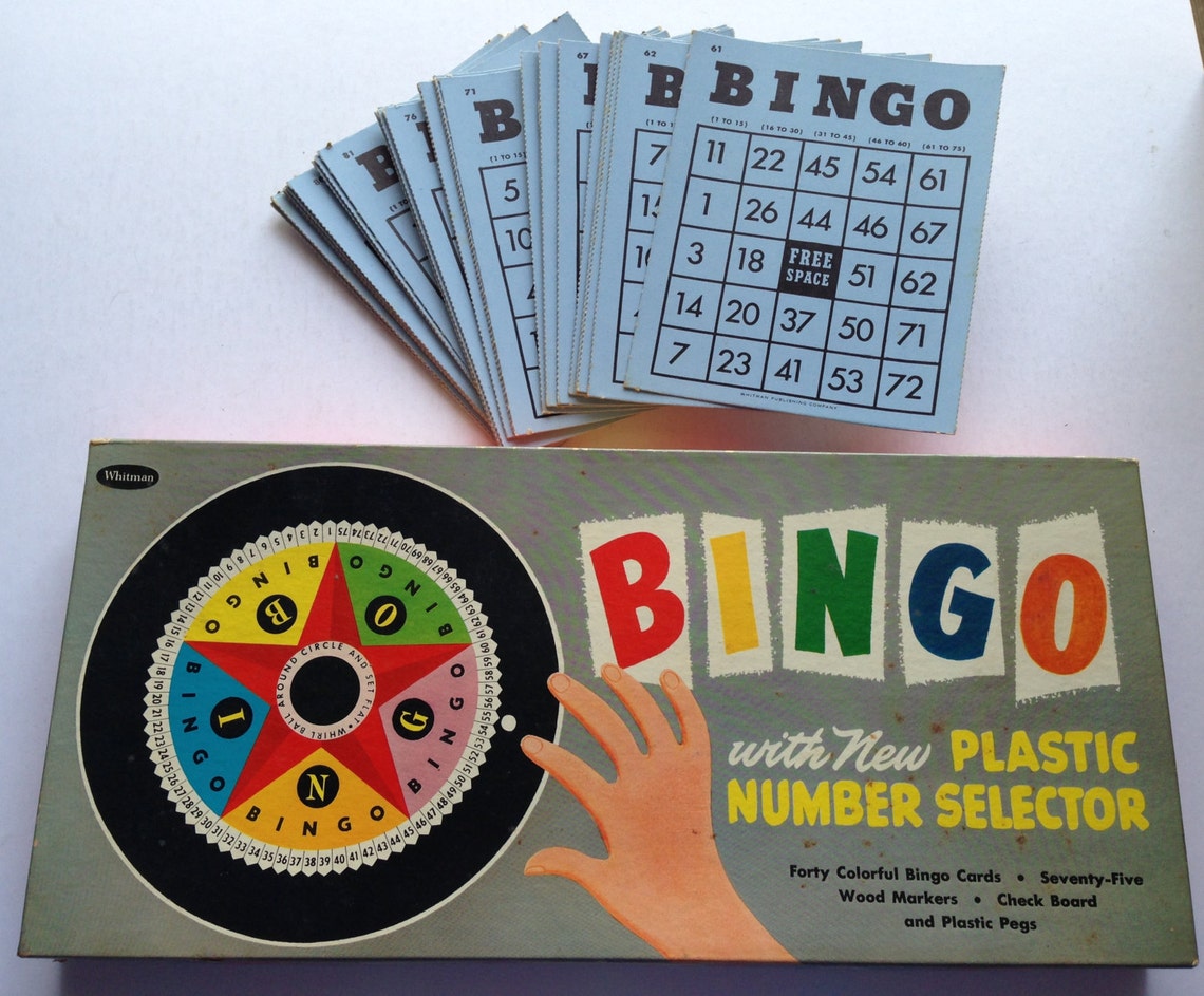 Vintage Bingo Game Set in Original Box Bingo Cards and Markers Plastic ...