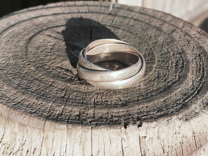 Vintage Sterling Silver Four Strand Interlocking Ring - Stacking Ring ...