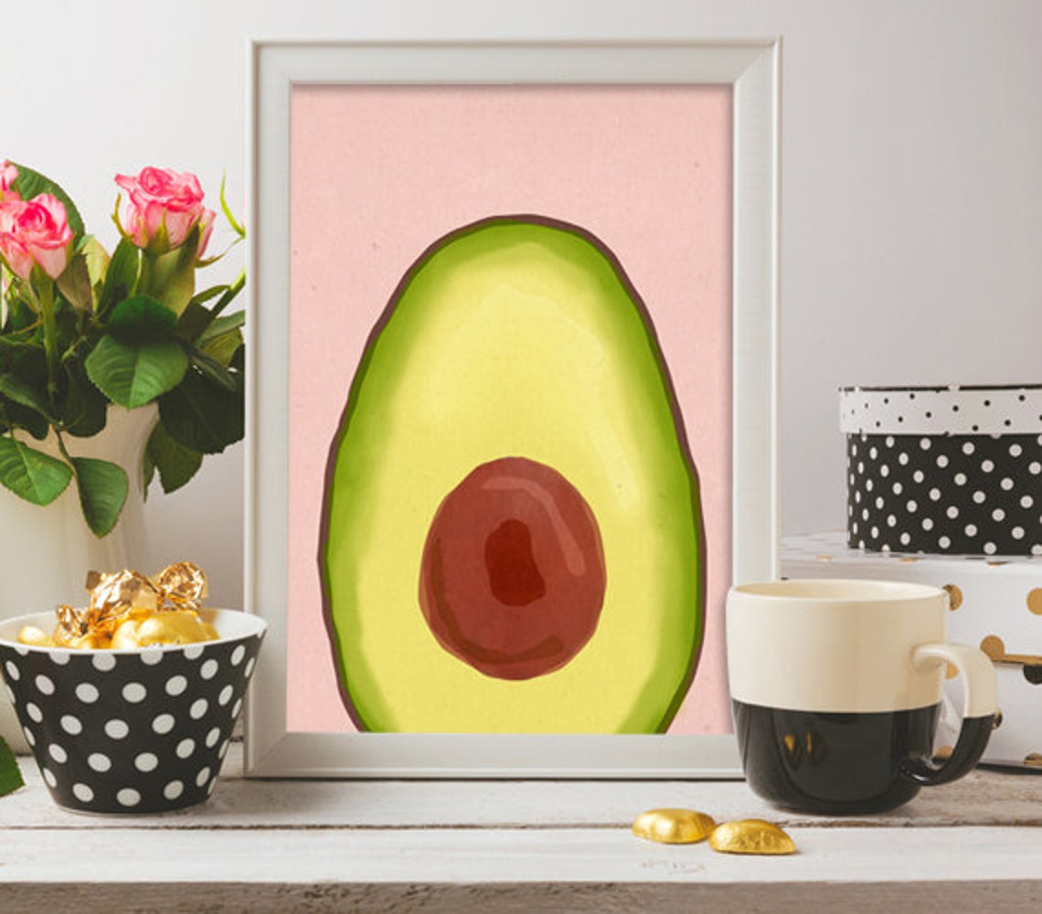 Avocado Print Avocado Printable Wall Art Modern Wall Art | Etsy