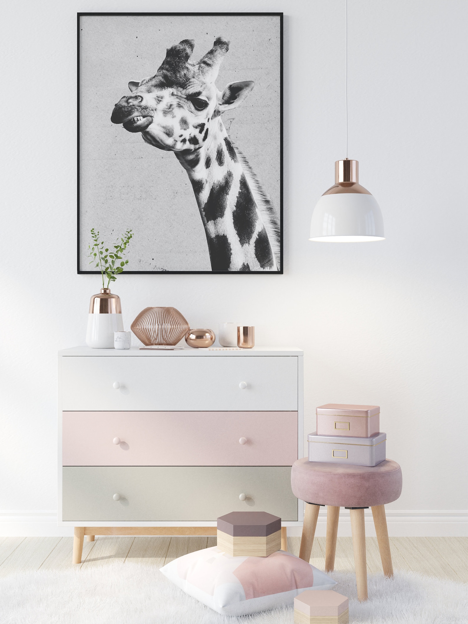 Giraffe Printable Giraffe Print Giraffe Portrait Black and - Etsy