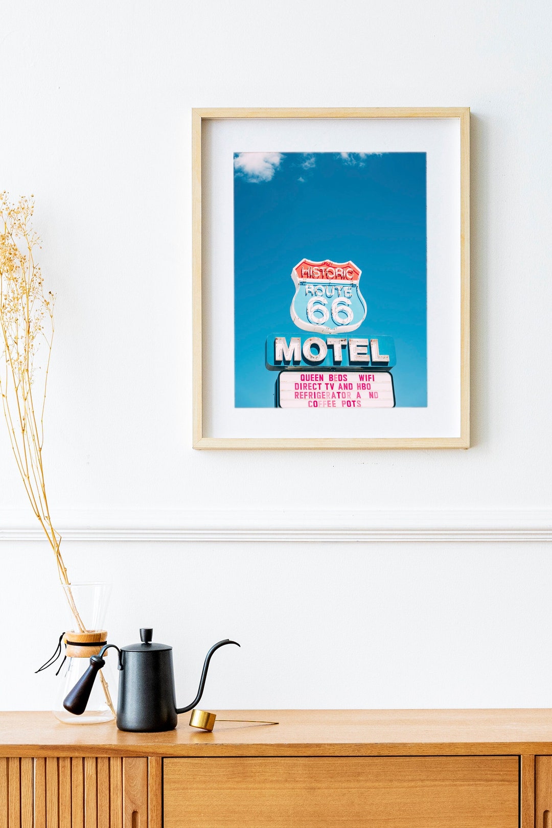 Motel Sign Print Historic Route 66 Photo DOWNLOAD Blue - Etsy