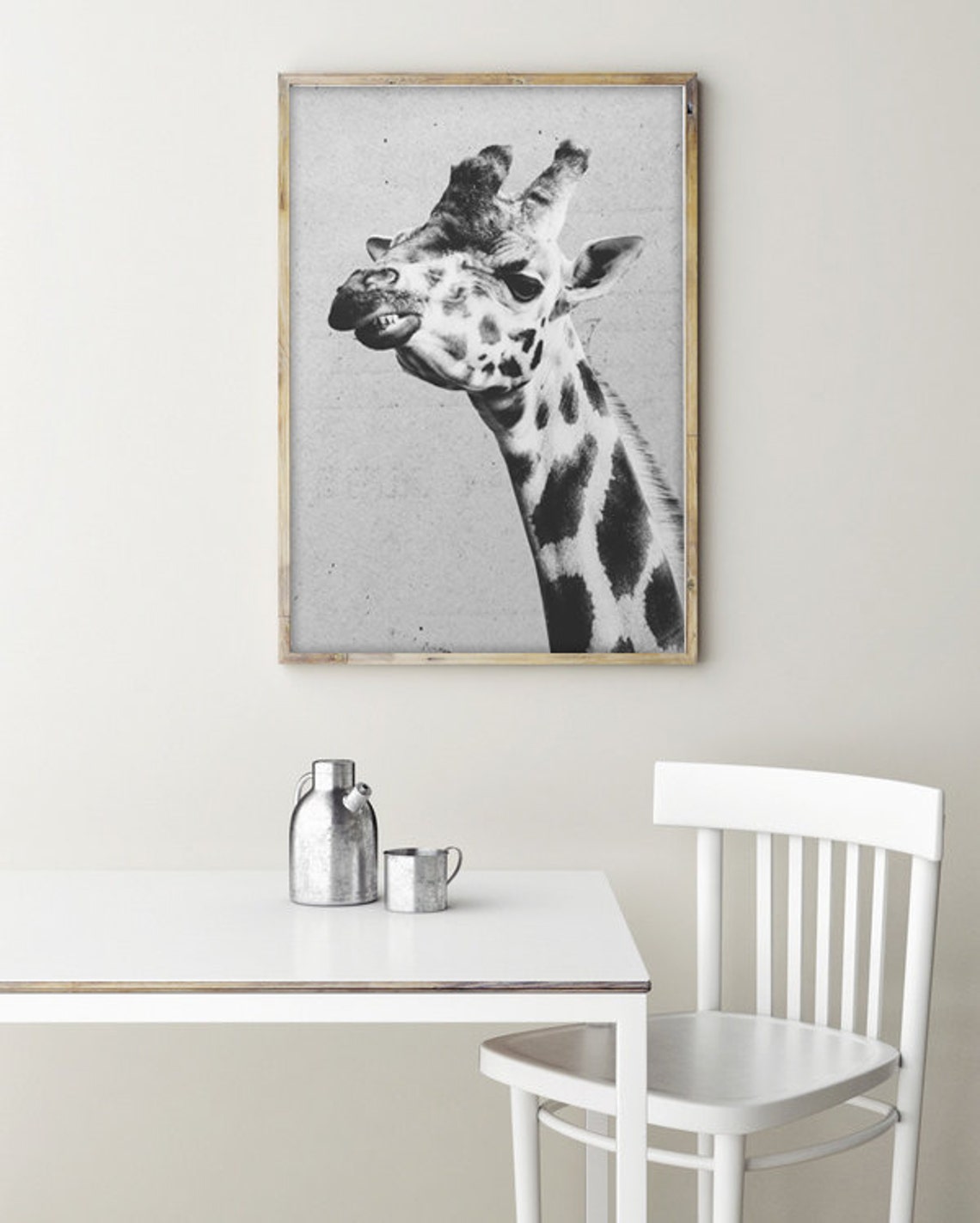 Giraffe Printable Giraffe Print Giraffe Portrait Black and | Etsy