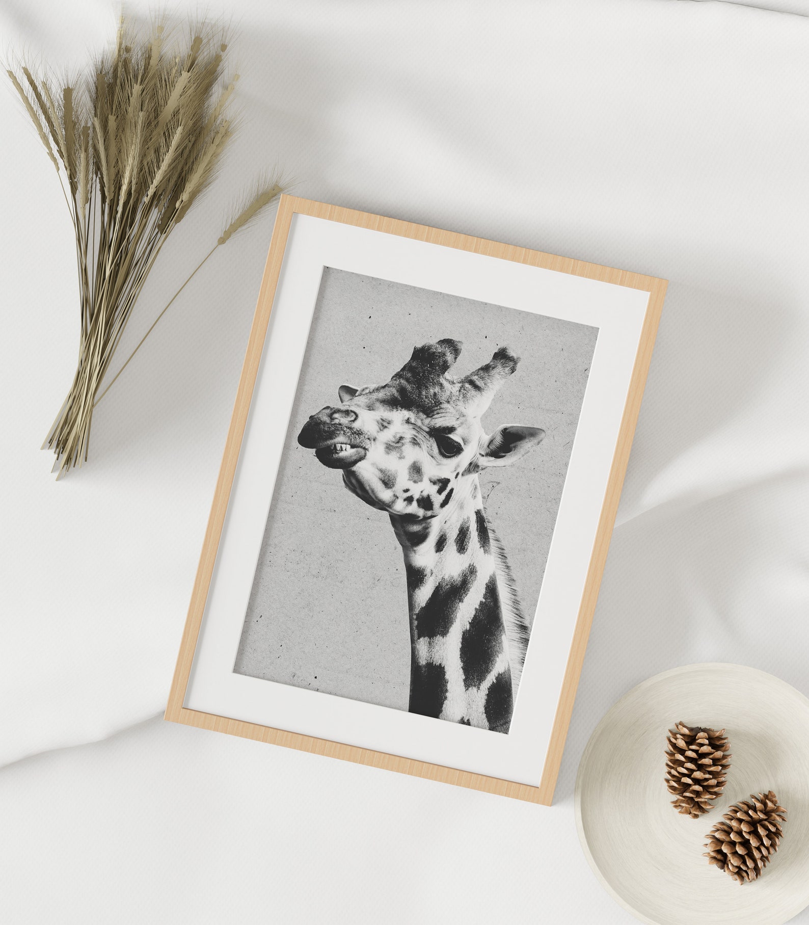 Giraffe Printable Giraffe Print Giraffe Portrait Black and - Etsy