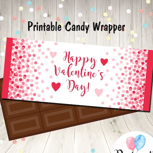 Valentine Candy Bar Wrappers Template Printable Chocolate - Etsy