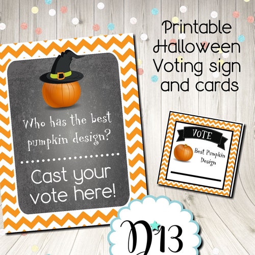 Pumpkin Carving Contest Voting Cards and Awards Digital - Etsy