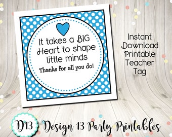 Teacher Valentine It Takes A Big Heart to Shape Little Minds | Etsy
