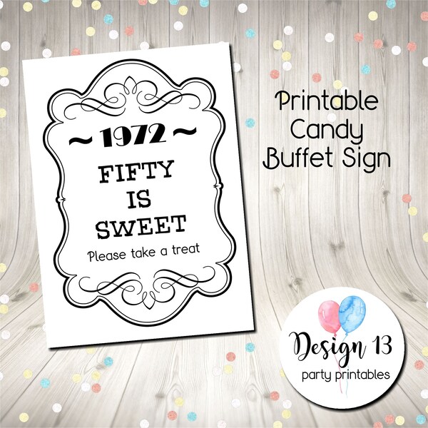 50th Birthday Candy Buffet - Etsy
