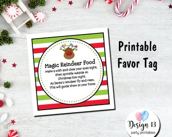 Reindeer Food Tags Printable File Instant Download / Reindeer Food Tag ...