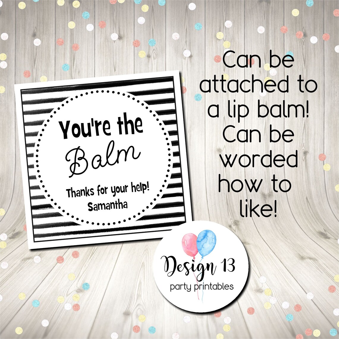 You're the Balm Favor Tag Treat Tag Printable Digital - Etsy