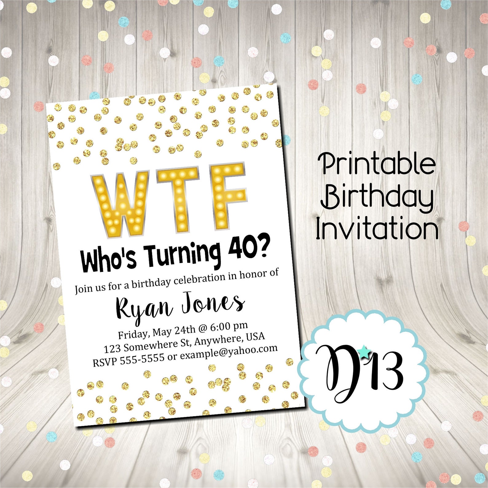 WTF Who's Turning 40 Who's Turning 50 40th 50th | Etsy WTF Who's Turning 40 Who's Turning 50 40th 50th | Etsy