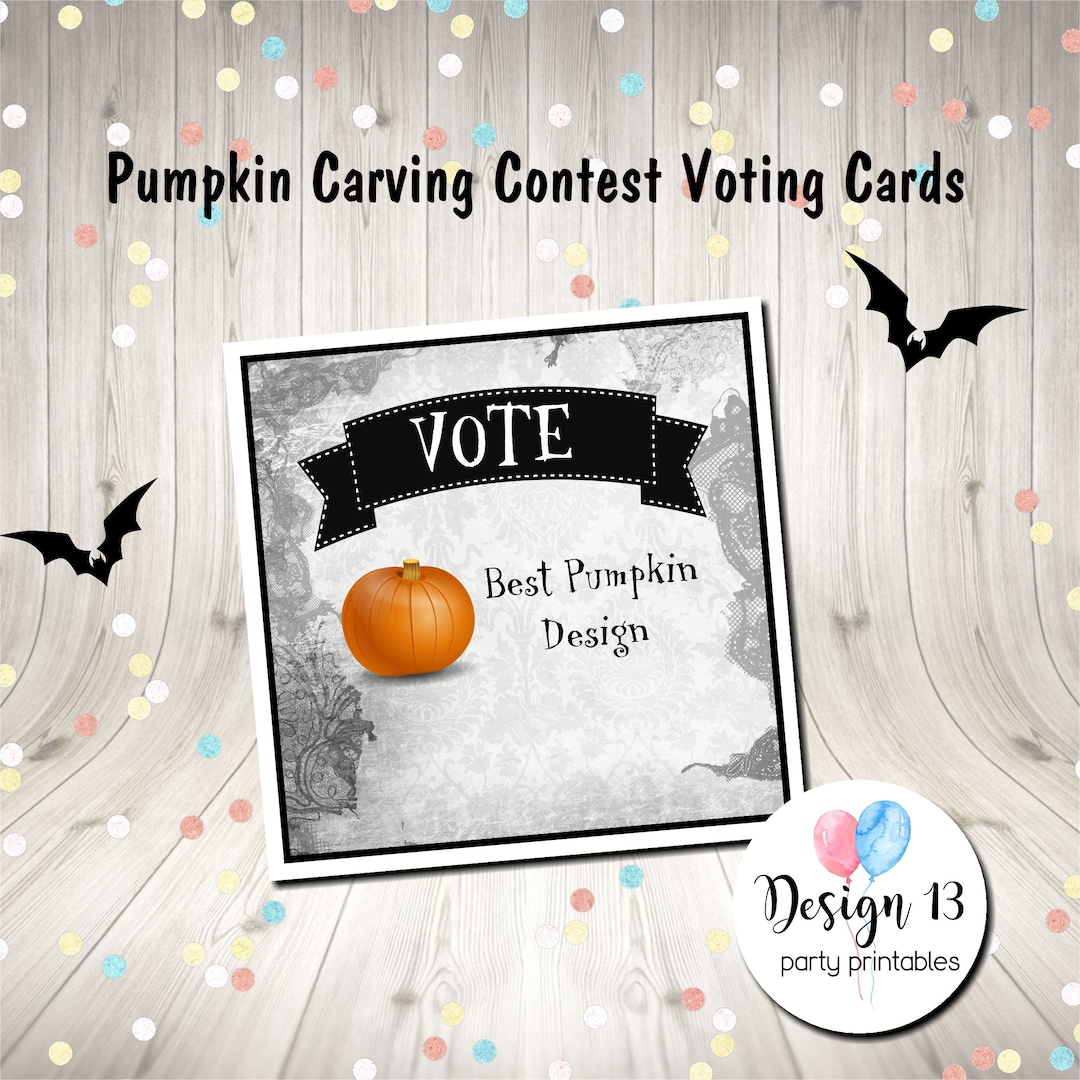Pumpkin Carving Contest Voting Cards Digital Printable INSTANT DOWNLOAD ...