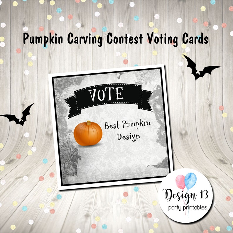 Pumpkin Carving Contest Voting Cards Digital Printable INSTANT DOWNLOAD ...