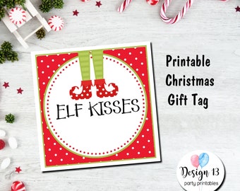 Elf Kisses Printable Tag DIGITAL FILE You Print Elf Kisses - Etsy