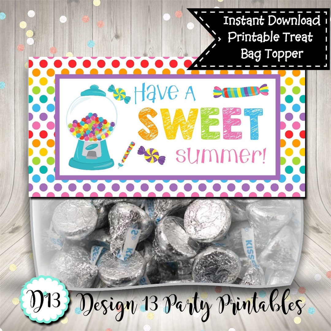 End of School Treat Bag Topper Have A Sweet Summer Rainbow - Etsy