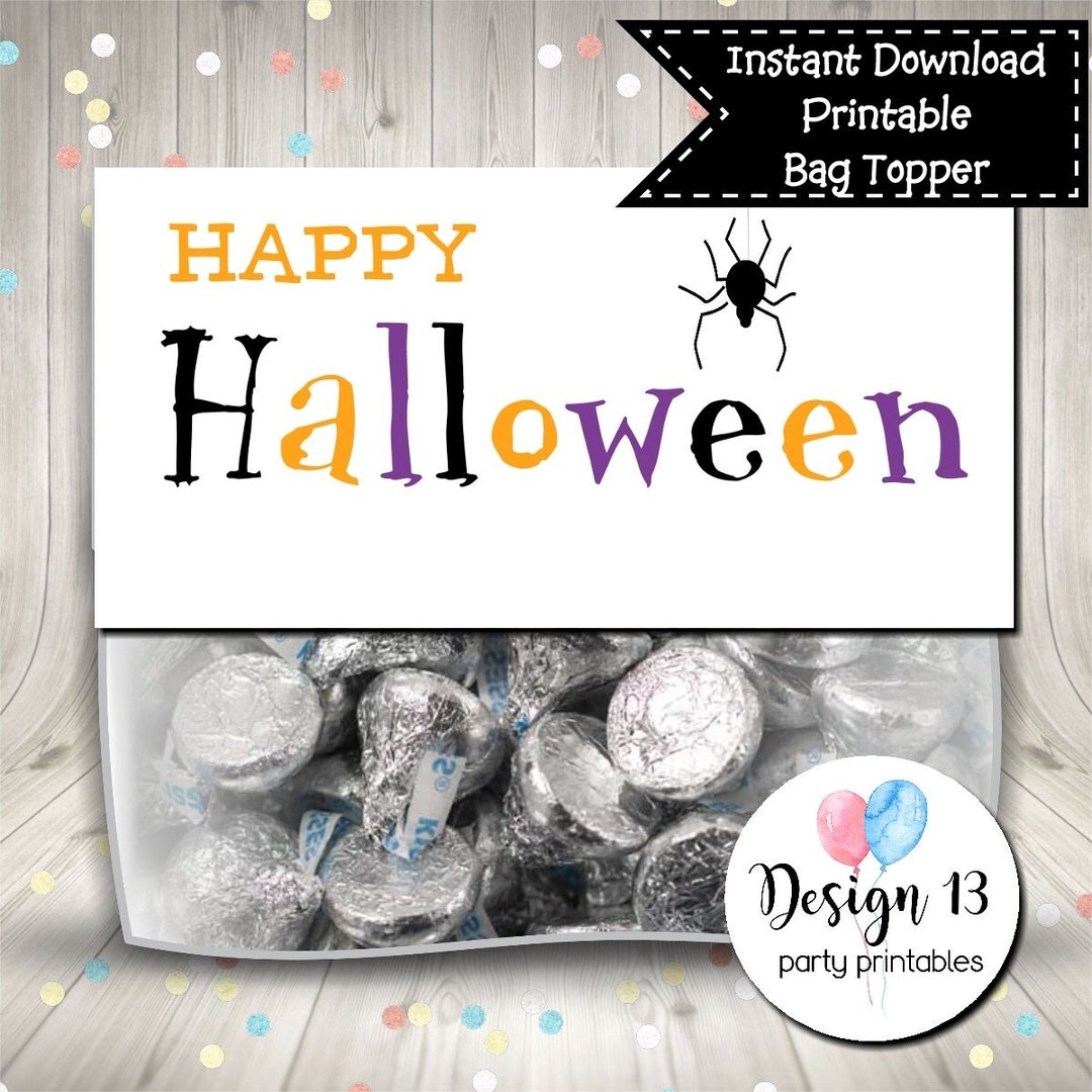Happy Halloween Treat Bag Topper Digital Printable INSTANT DOWNLOAD - Etsy