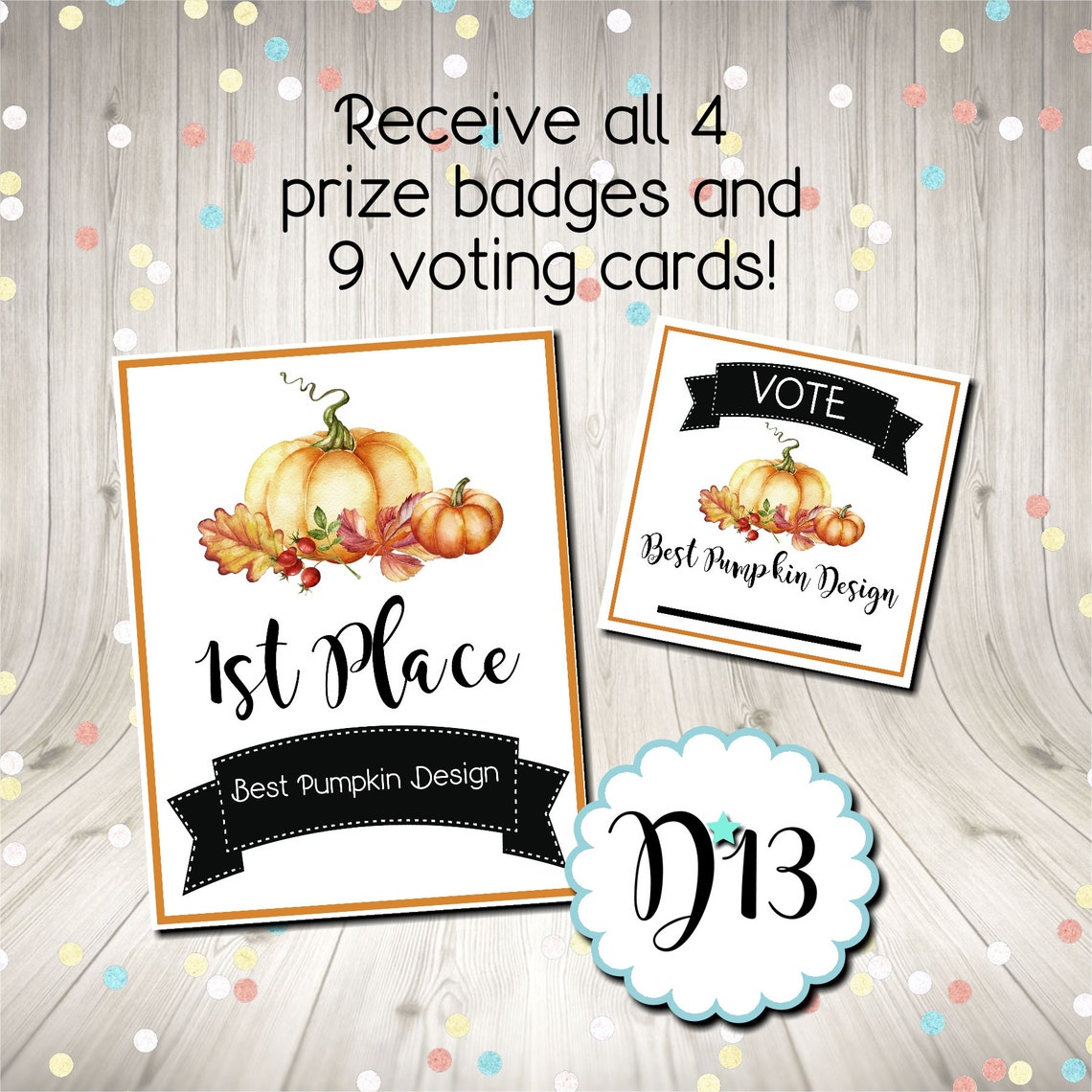 Pumpkin Carving Contest Voting Cards and Awards Digital - Etsy