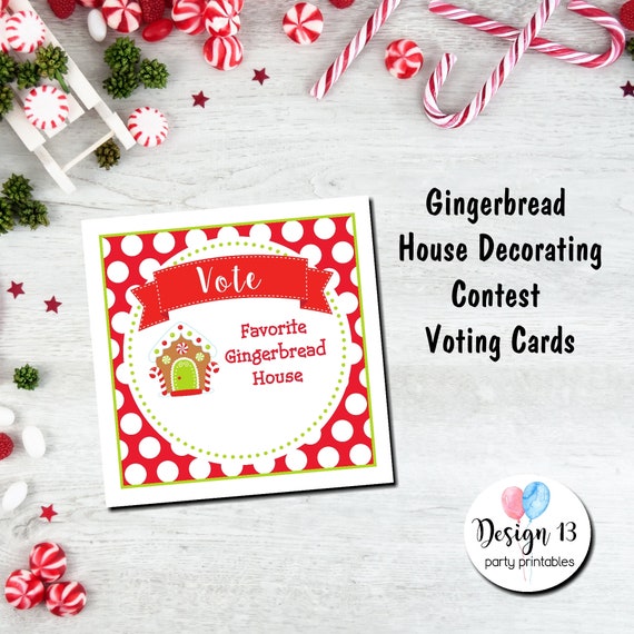 Gingerbread House Decorating Contest Voting Cards Digital | Etsy