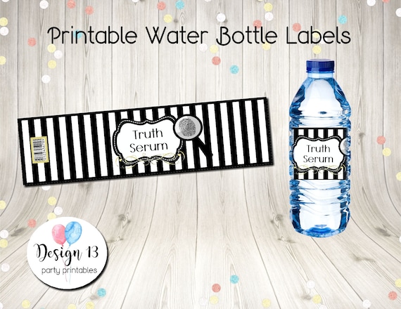 Truth Serum Murder Mystery Birthday Party Water Bottle Labels Digital ...