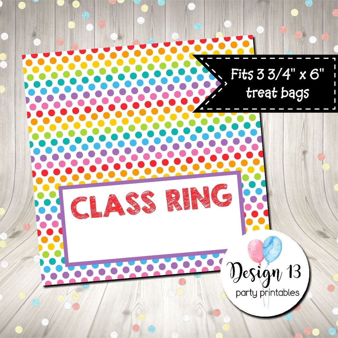 Ring Pop Class Ring End of School Year Treat Bag Topper - Etsy