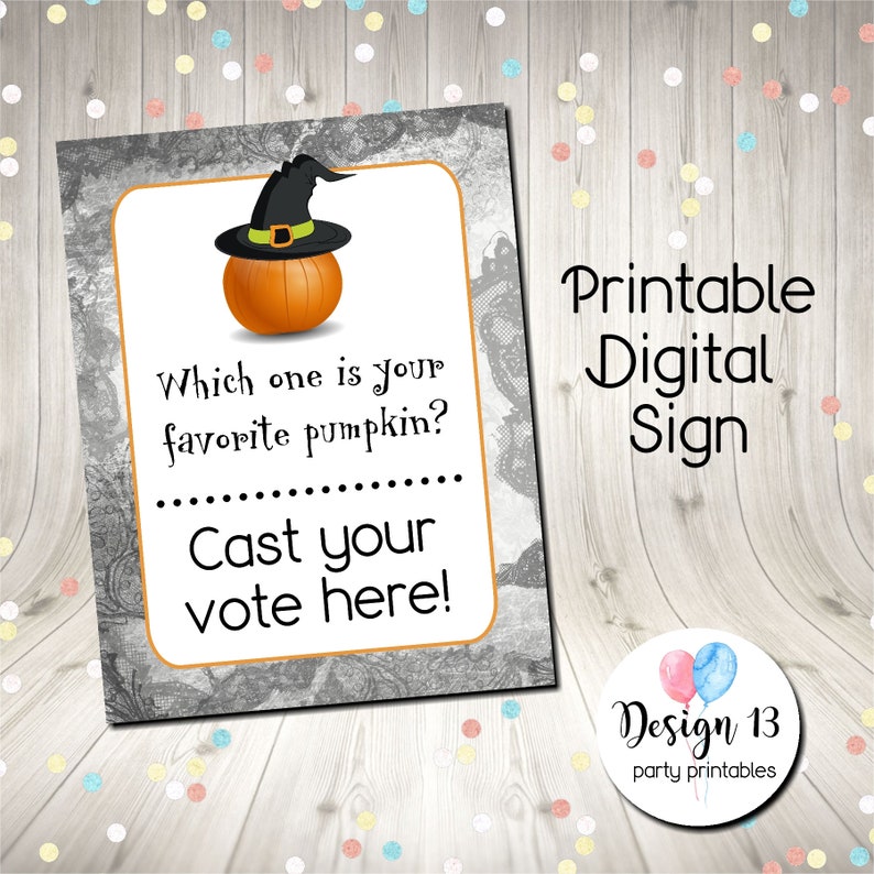 Pumpkin Carving Contest Sign Digital Printable Instant Download - Etsy