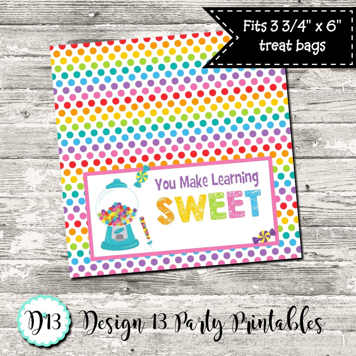 Teacher Appreciation Year End You Make Learning Sweet Treat | Etsy