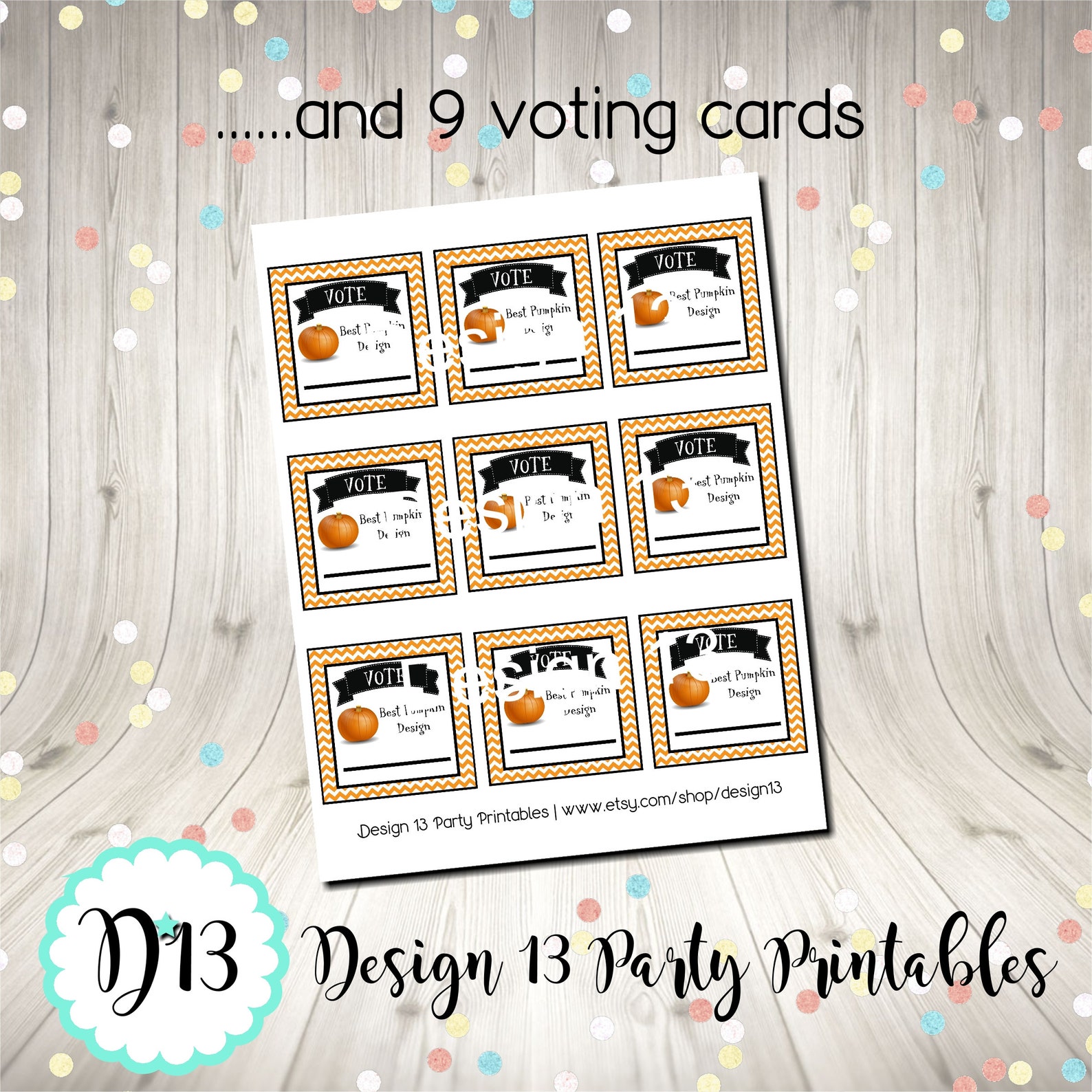 Pumpkin Carving Contest Voting Cards and Awards Digital - Etsy Canada
