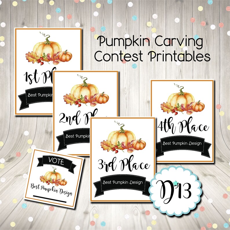 Pumpkin Carving Contest Voting Cards and Awards Digital - Etsy
