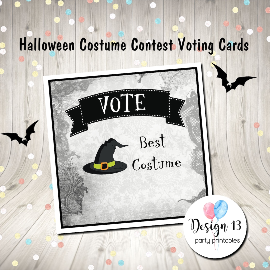 Halloween Costume Contest Voting Cards Digital Printable INSTANT ...