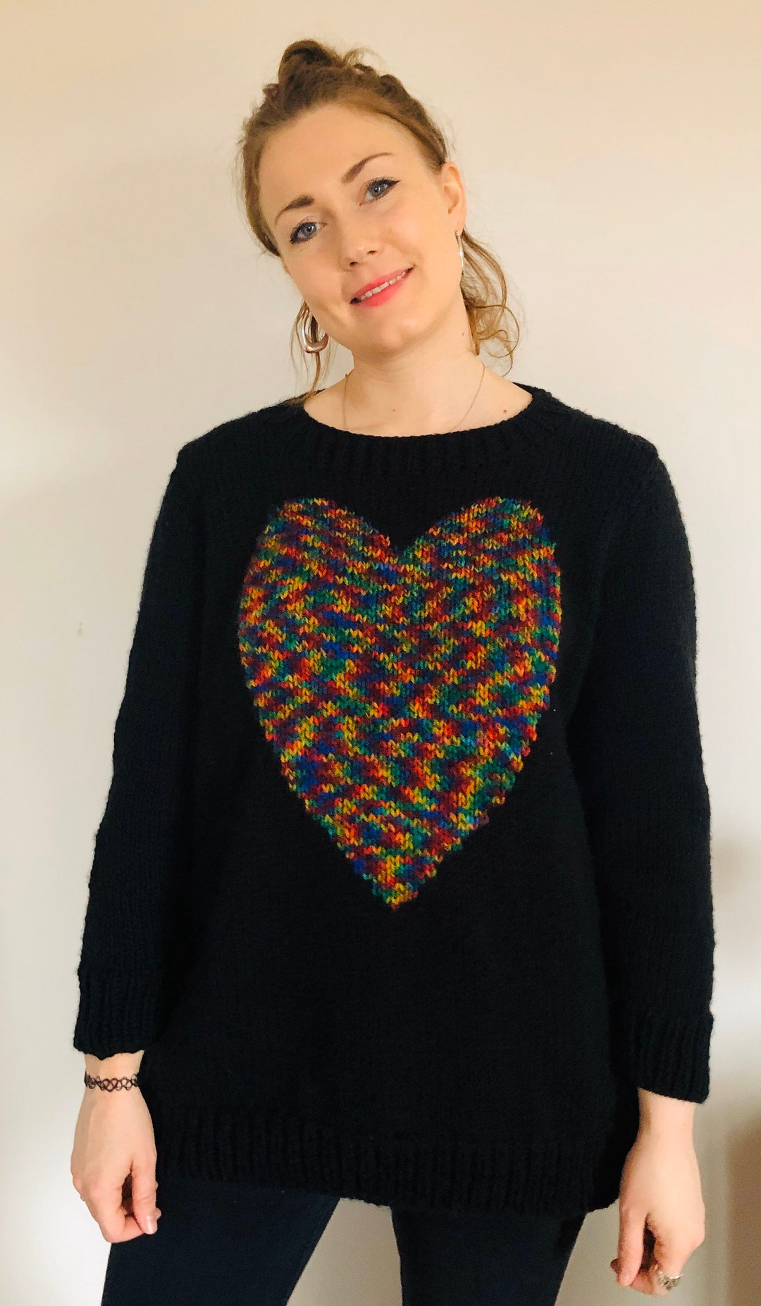 Heart Sweater, Knitting Pattern, Chunky/bulky Weight Yarn, Small to ...