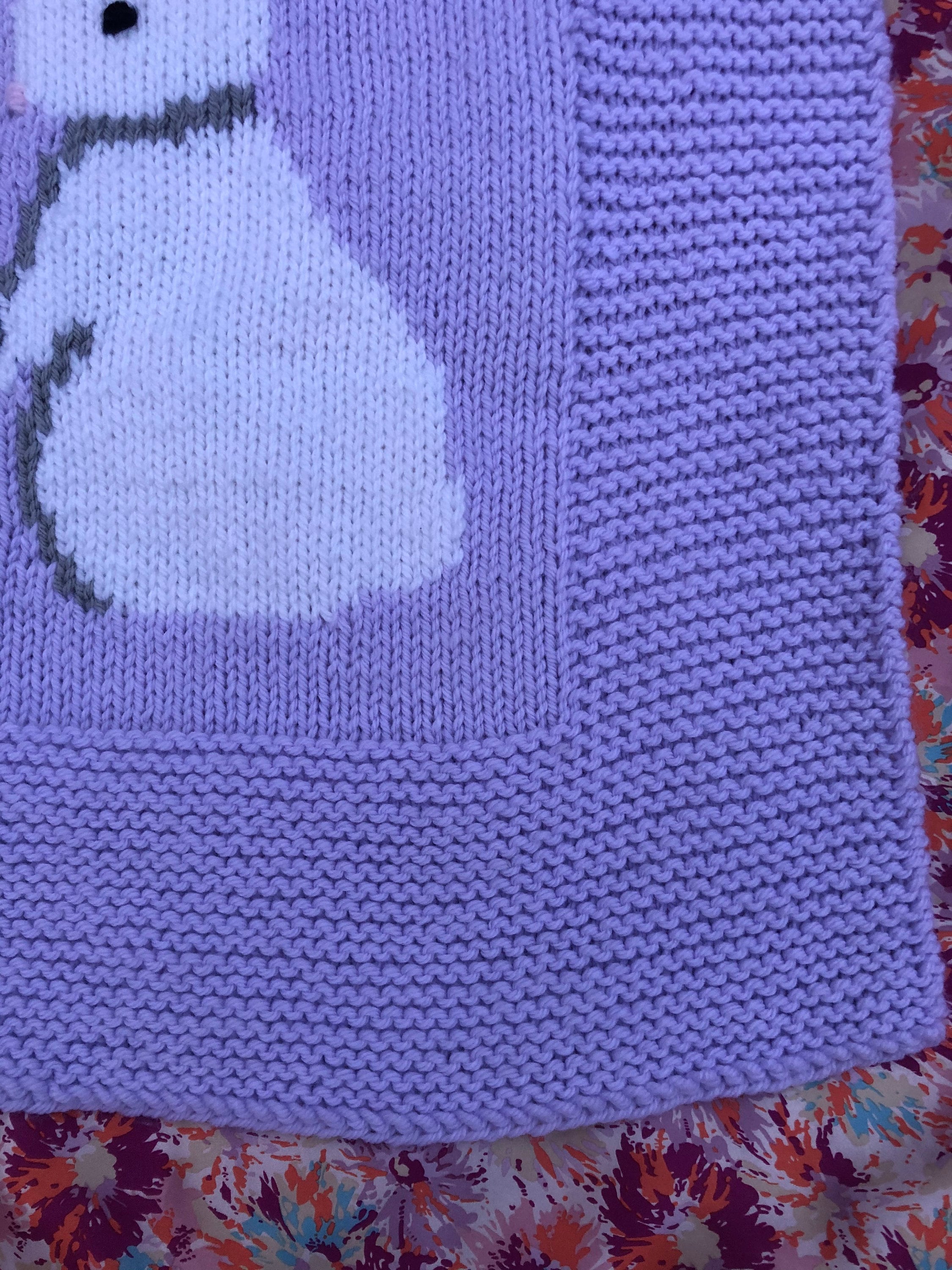 Rabbit Baby Blanket Knitting Pattern - Etsy