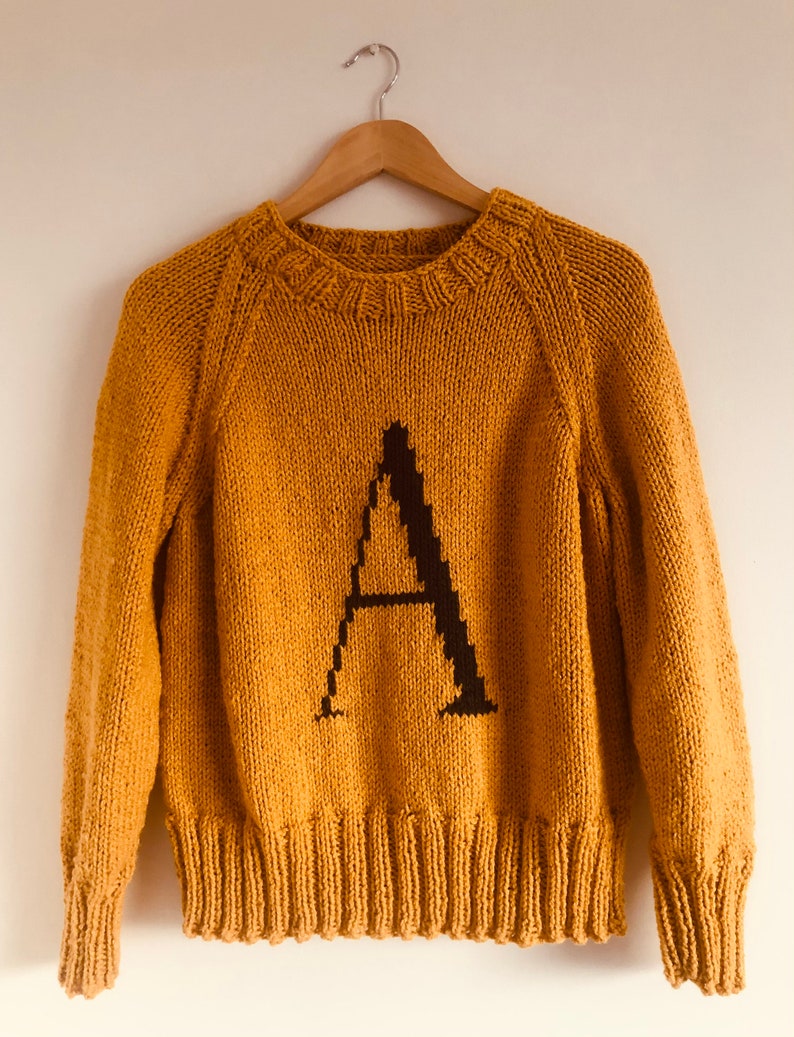 Letter Sweater Knitting Pattern Sizes Small Medium and - Etsy
