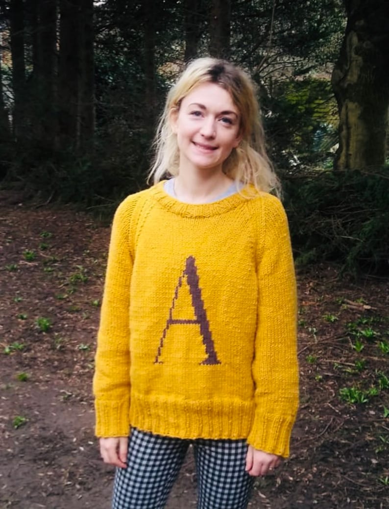 Letter Sweater Knitting Pattern Sizes Small Medium and - Etsy