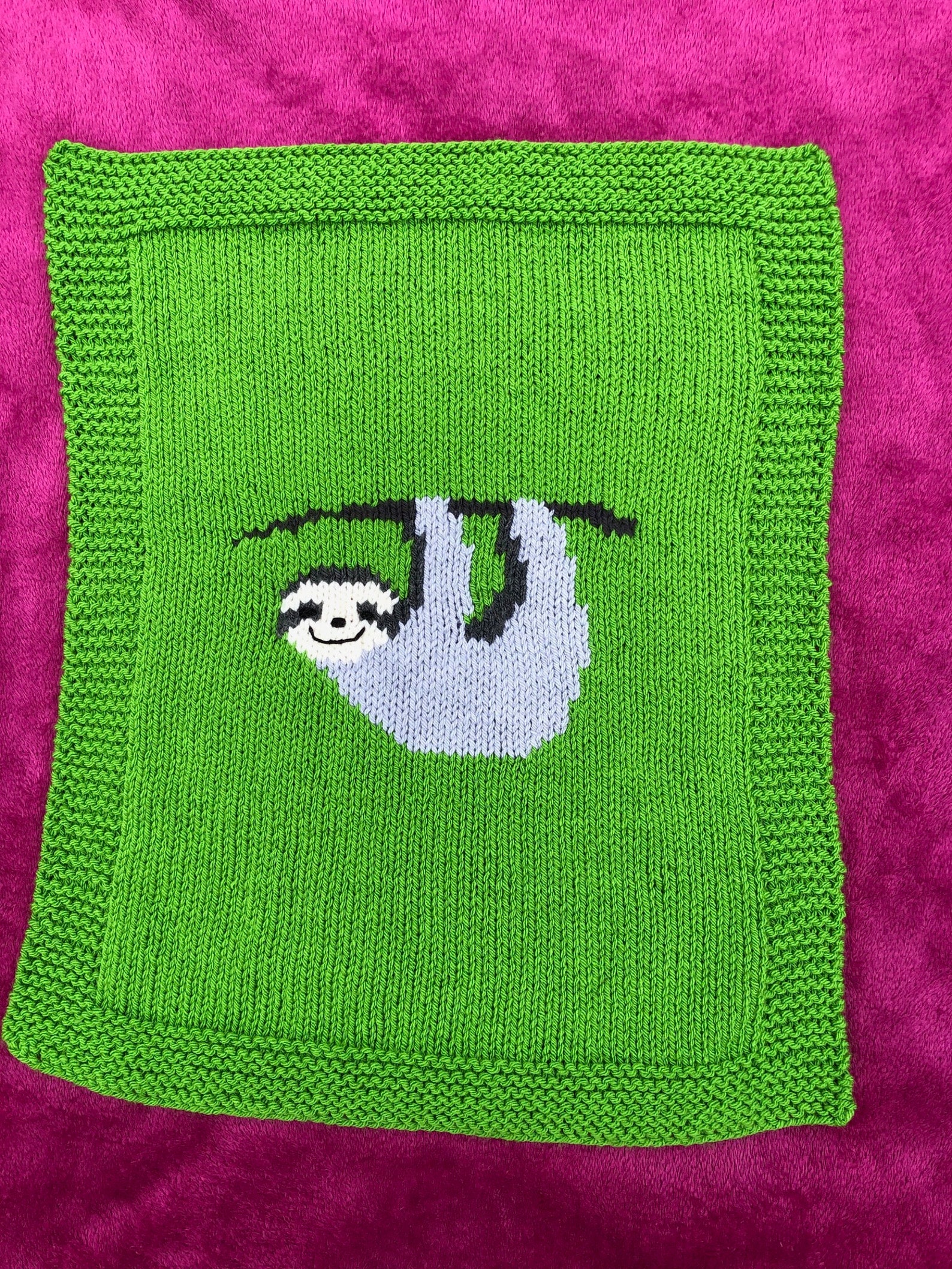 Sloth Baby Blanket, Knitting Pattern - Etsy