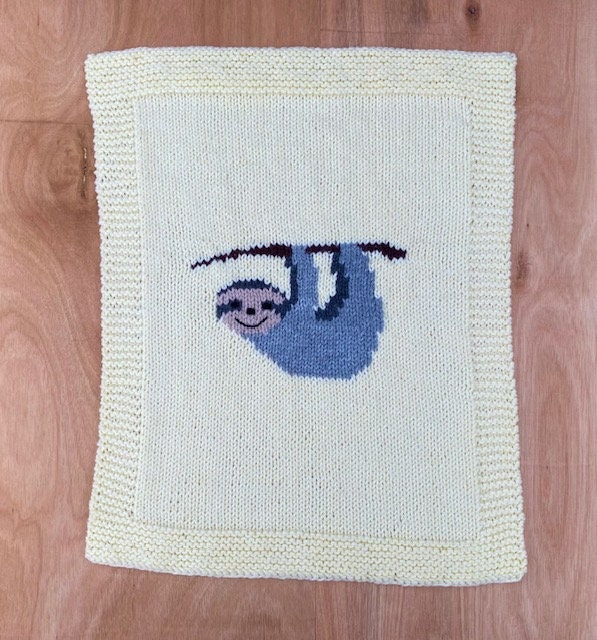 Sloth Baby Blanket Knitting Pattern, Chunky/bulky Weight Yarn, 18 X 24 ...