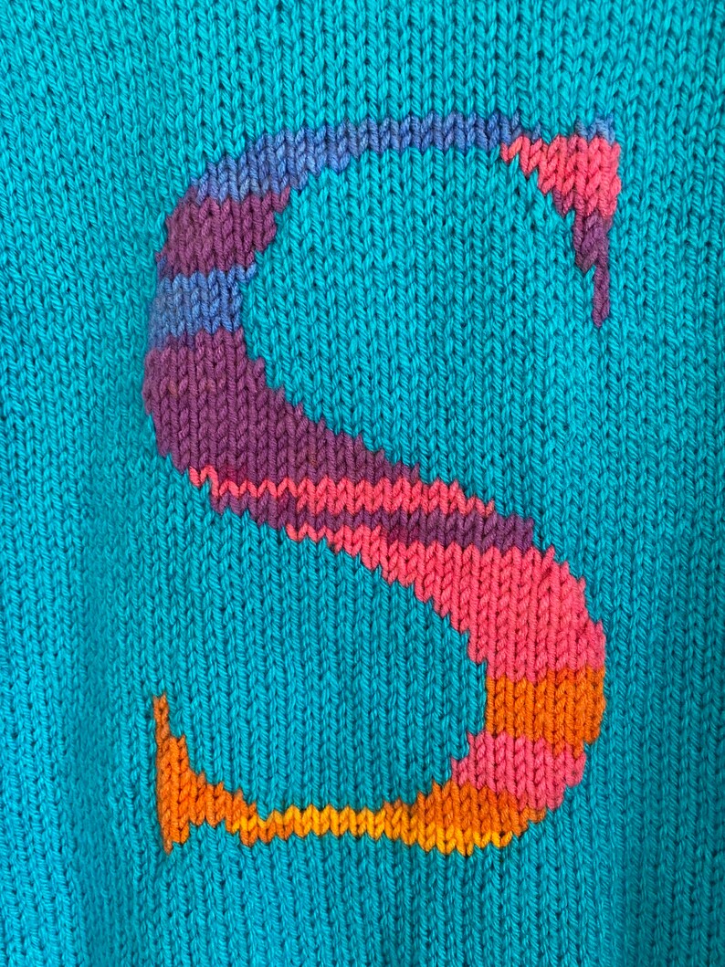 Letter S Sweater, Knitting Pattern, Sizes Small, Medium and Large ...