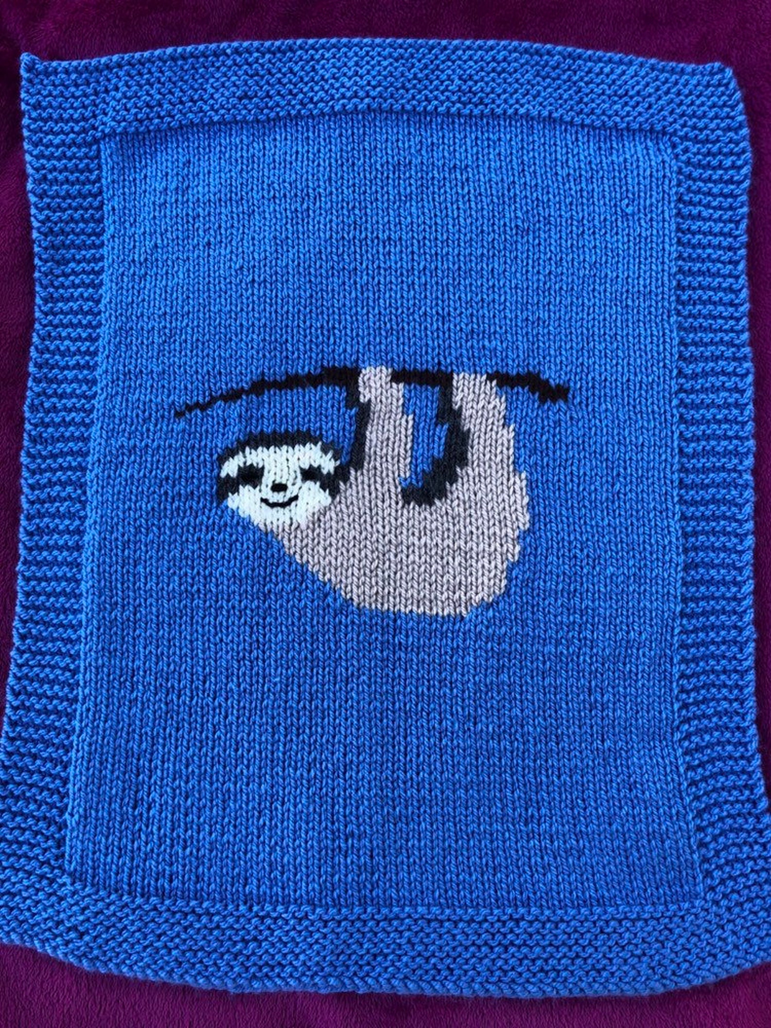 Sloth Baby Blanket Knitting Pattern Chunky/bulky Weight Yarn - Etsy Canada