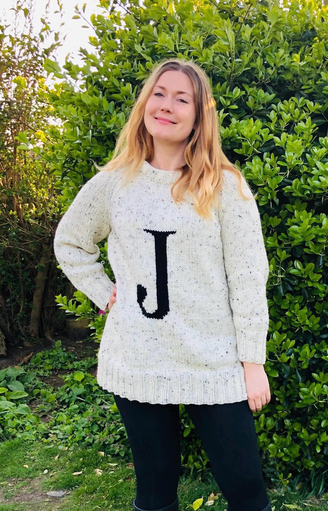 Letter J Sweater Knitting Pattern, Sizes Medium Small and Large, Chunky ...