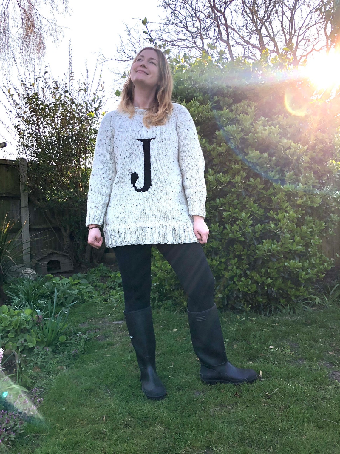 Letter J Sweater Knitting Pattern Sizes Medium Small and - Etsy