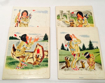 Native Indian Puzzle - Etsy