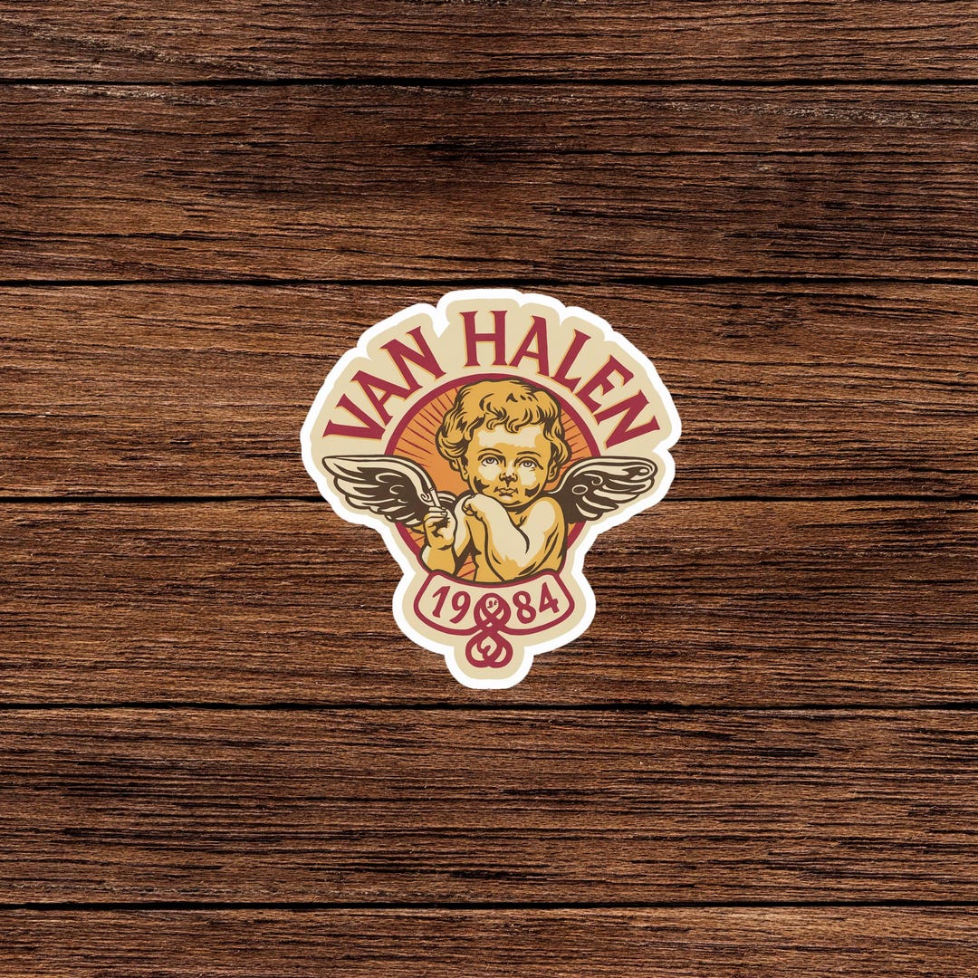 Vintage Van Halen 1984 Angel Baby Cherub Rock Music Sticker Decal 1946 ...