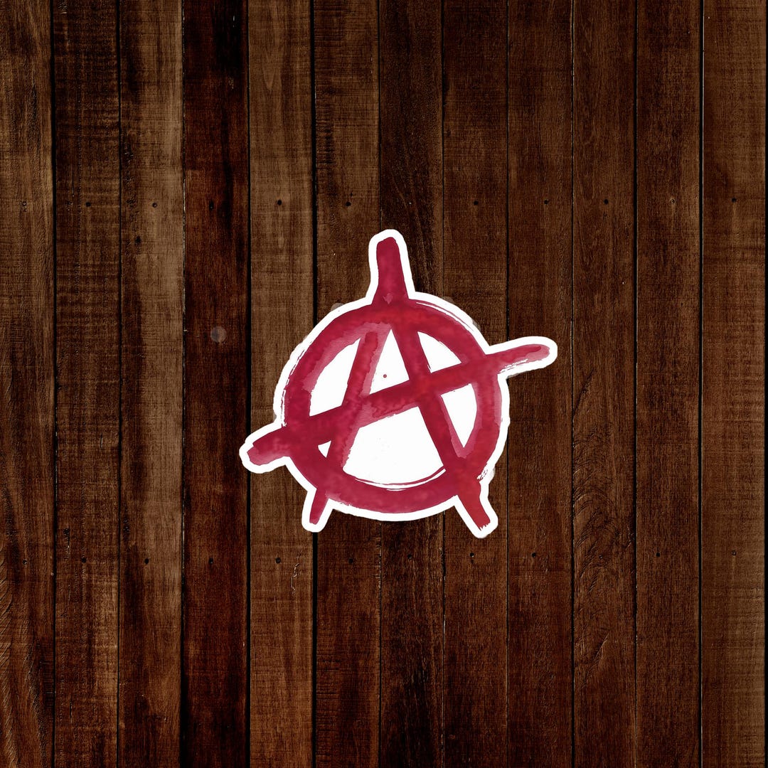 Watercolor Red Anarchy Symbol Sticker Punk Rock Anarchist Decal 594 - Etsy