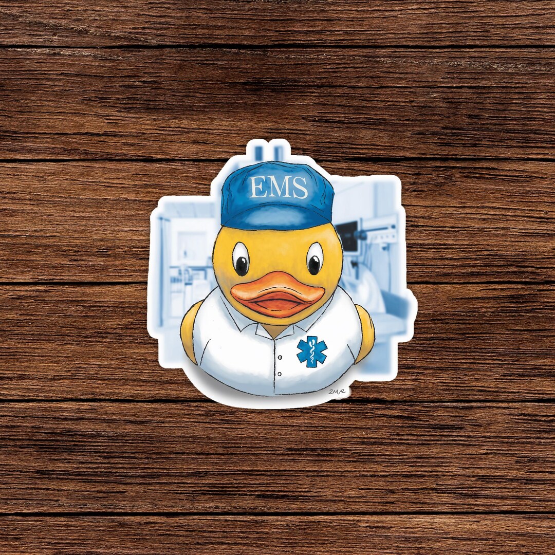 Cute EMS Duck Sticker Adorable Rubber Ducky With Medical Uniform 867 - Etsy