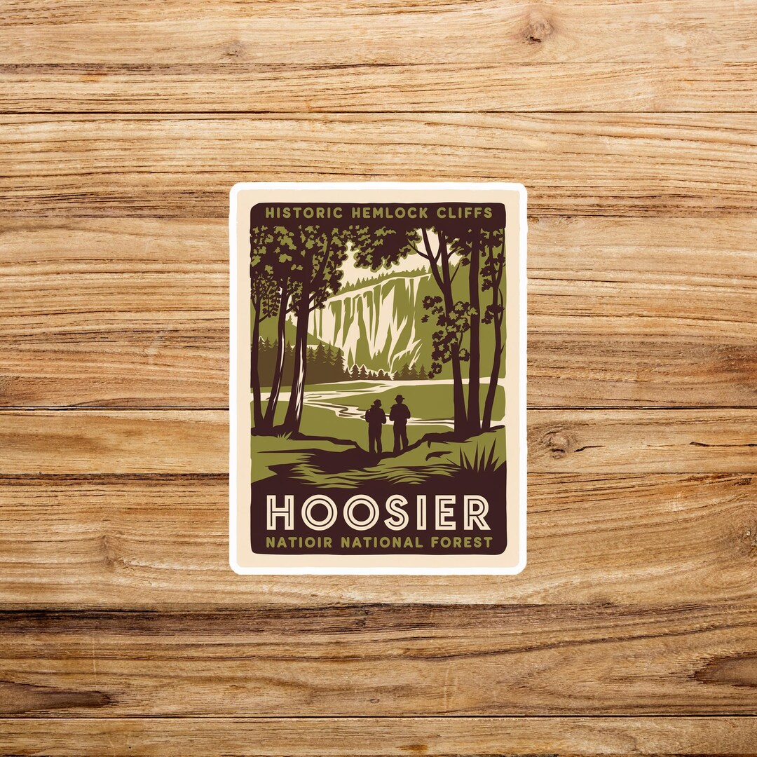 Vintage Hoosier National Forest Sticker Historic Hemlock Cliffs Hiking ...