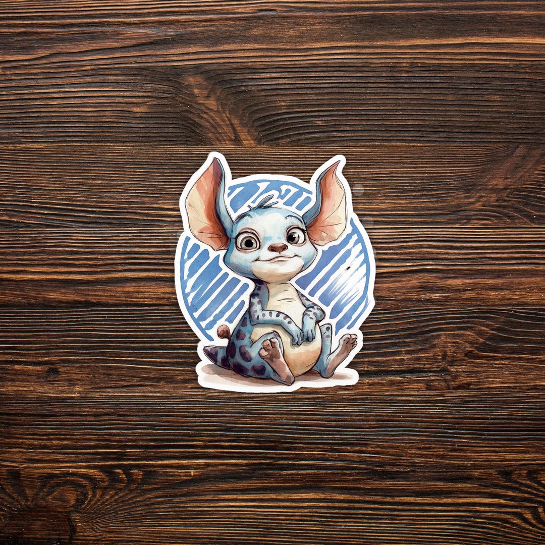 Cute Blue Gremlin Sticker Adorable Baby Monster Cartoon Decal for ...