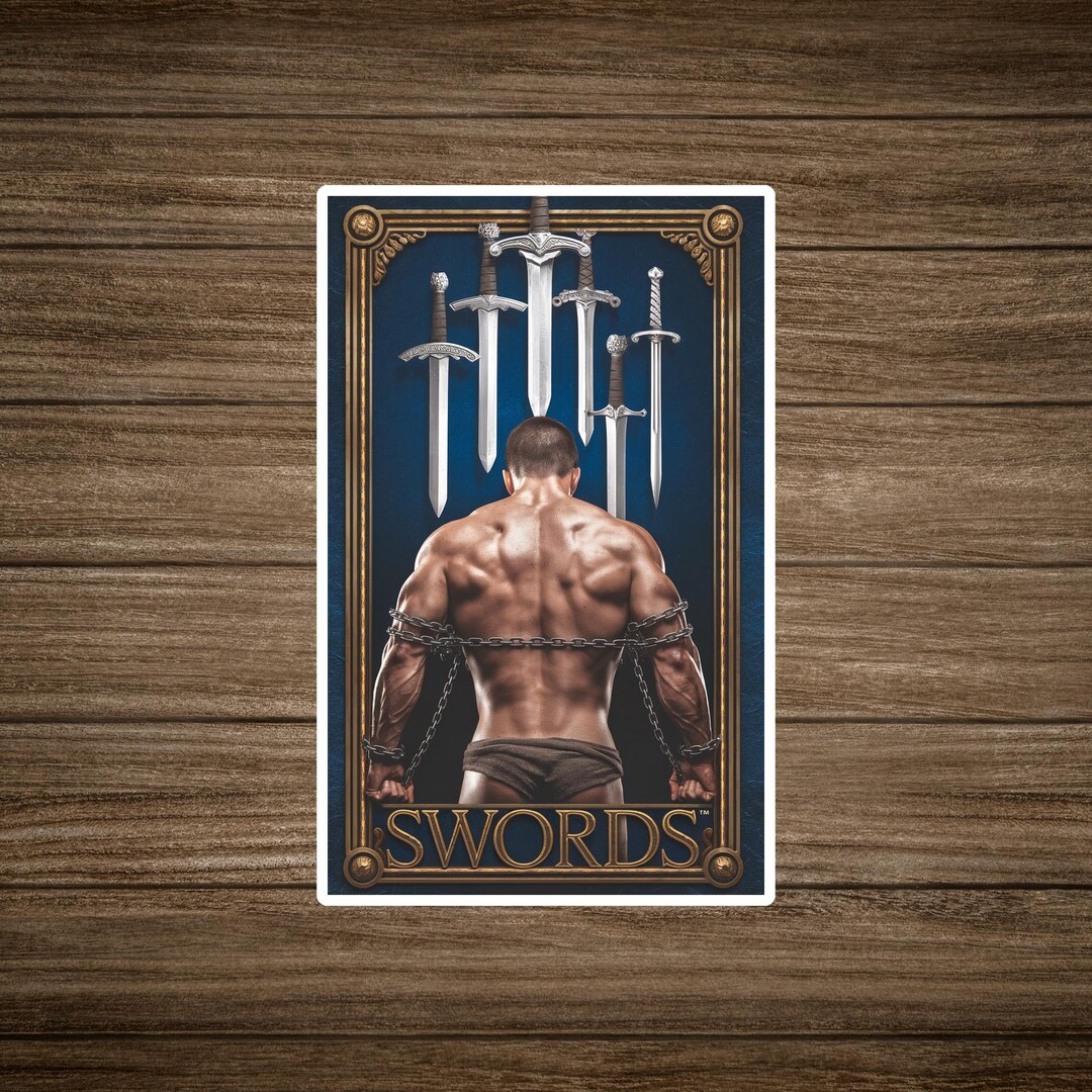 Medieval Swords Poster Muscular Male Back With Chained Weapon ...