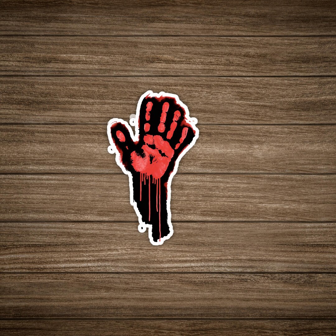 Bloody Hand Print Sticker Creepy Red Horror Dripping Decal for ...