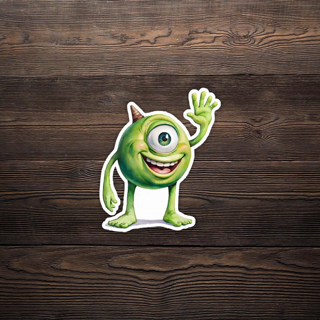 Mike Wazowski Monsters Inc Vinyl Sticker Cute Friendly Pixar Character ...