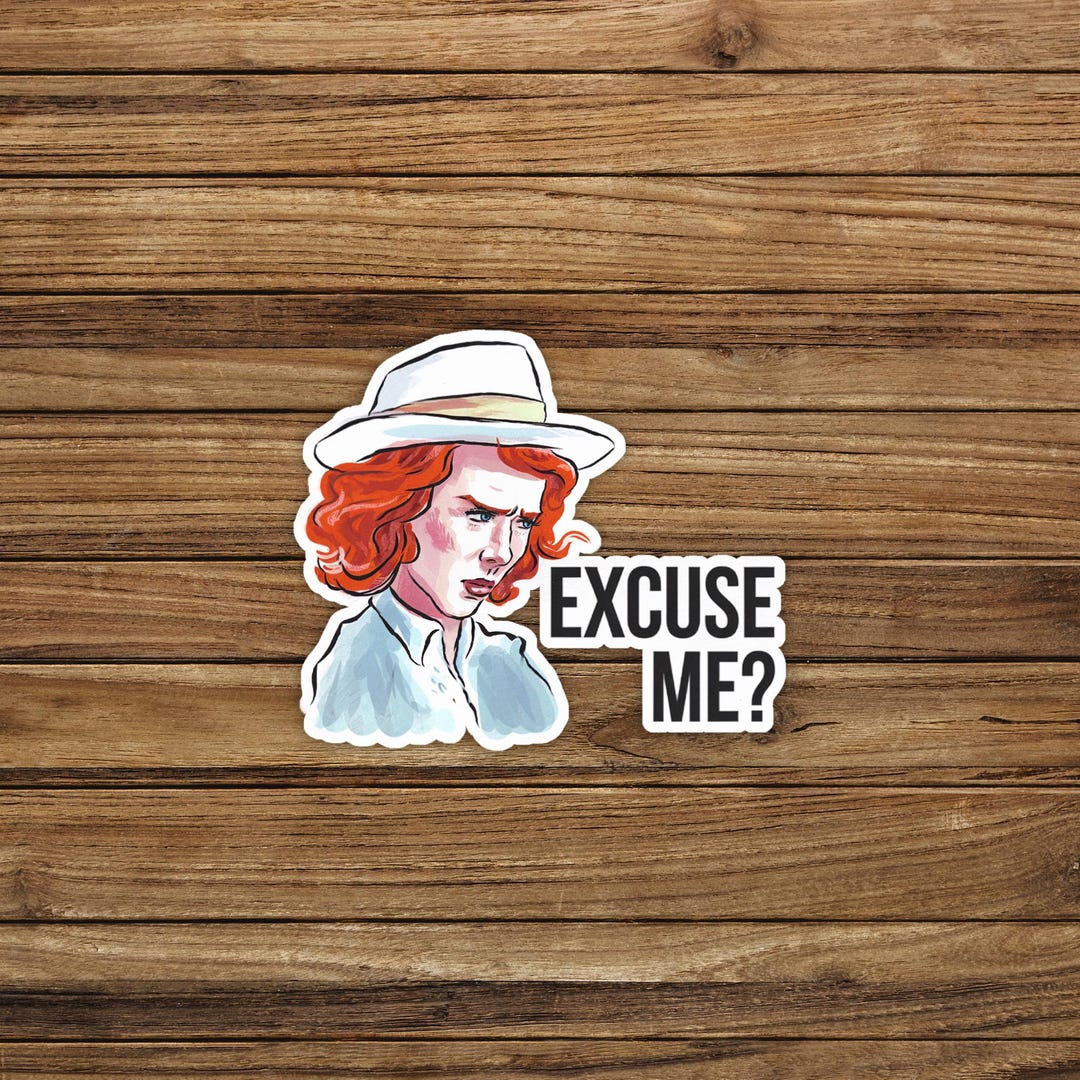 Retro Redhead Woman Excuse Me Sticker Sassy Vintage Pop Art Decal 338 ...