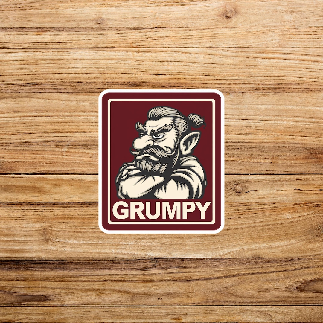 Grumpy Dwarf Sticker Funny Fantasy Character Decal for Fans 1782 - Etsy
