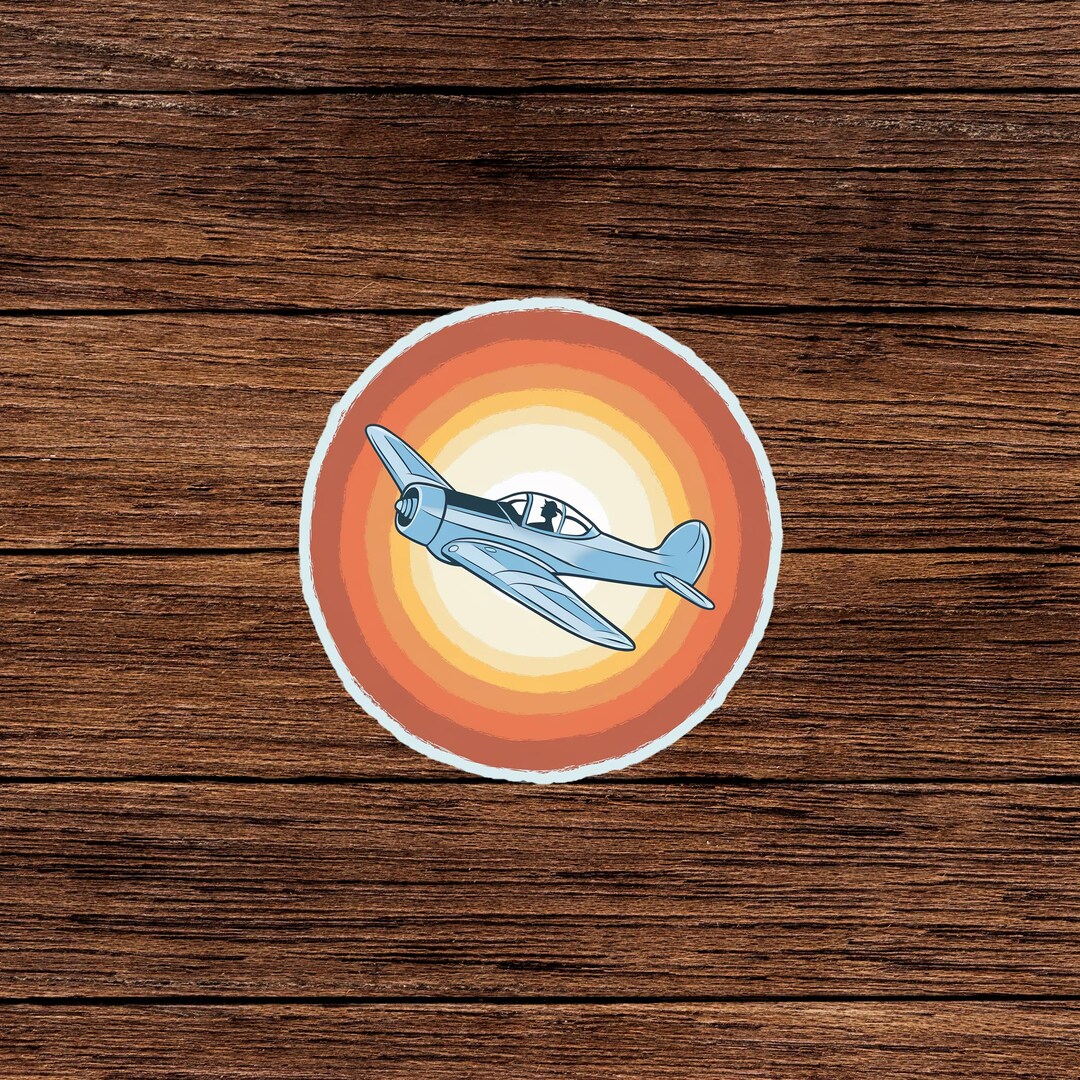 Retro Airplane Sticker Cool Vintage Pilot Gift Idea, Aviation Decal ...